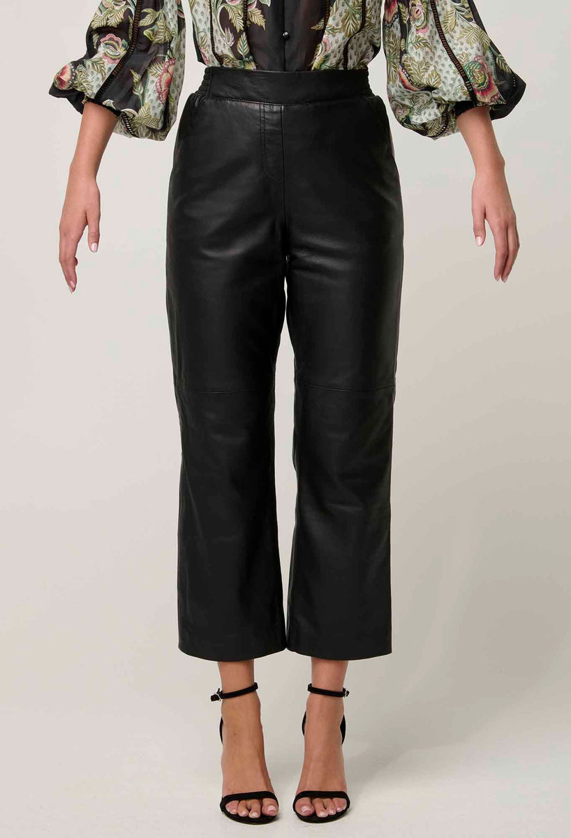 Montoya Leather Straight Leg Pant - Onyx – Confetti Emporium
